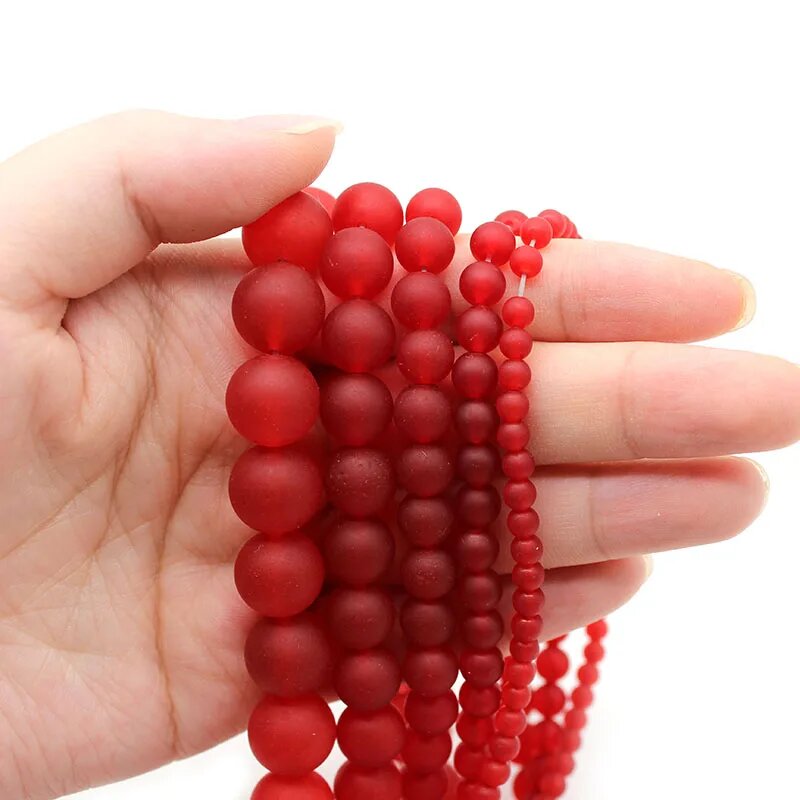 Матовые бусины из красного халцедона 4/6/8/10/12 мм 12mm approx 30beads