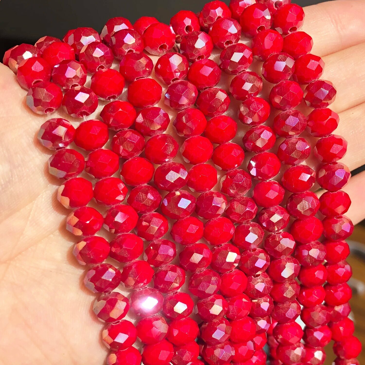 Бусины Xilitata красные стеклянные граненые 120 шт 3mm (120-130pcs)