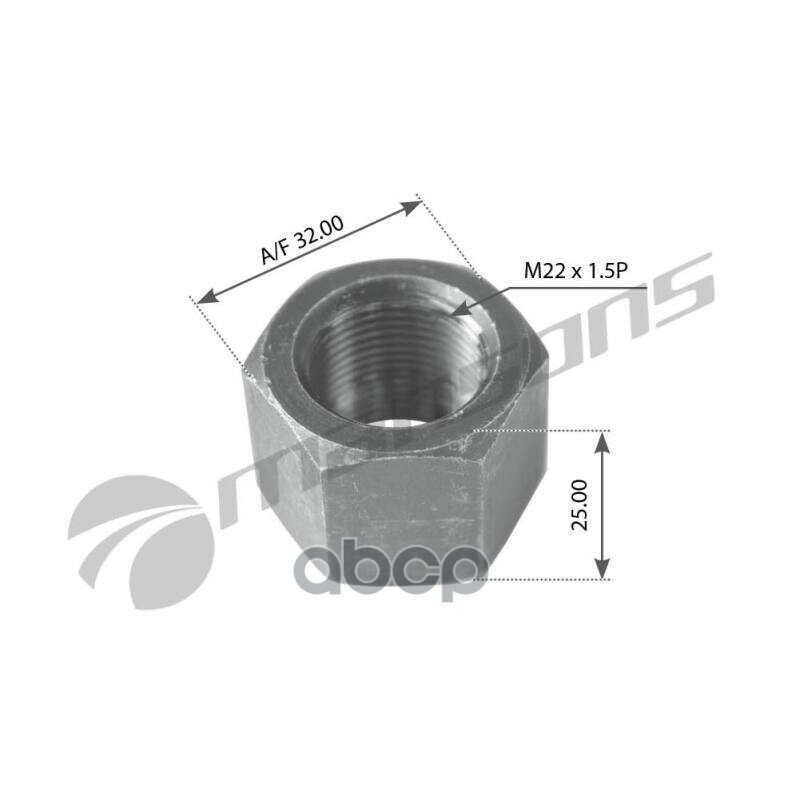 Гайка колесная! M22x1.5 H=25 SW32 SAF Mansons арт. WN311