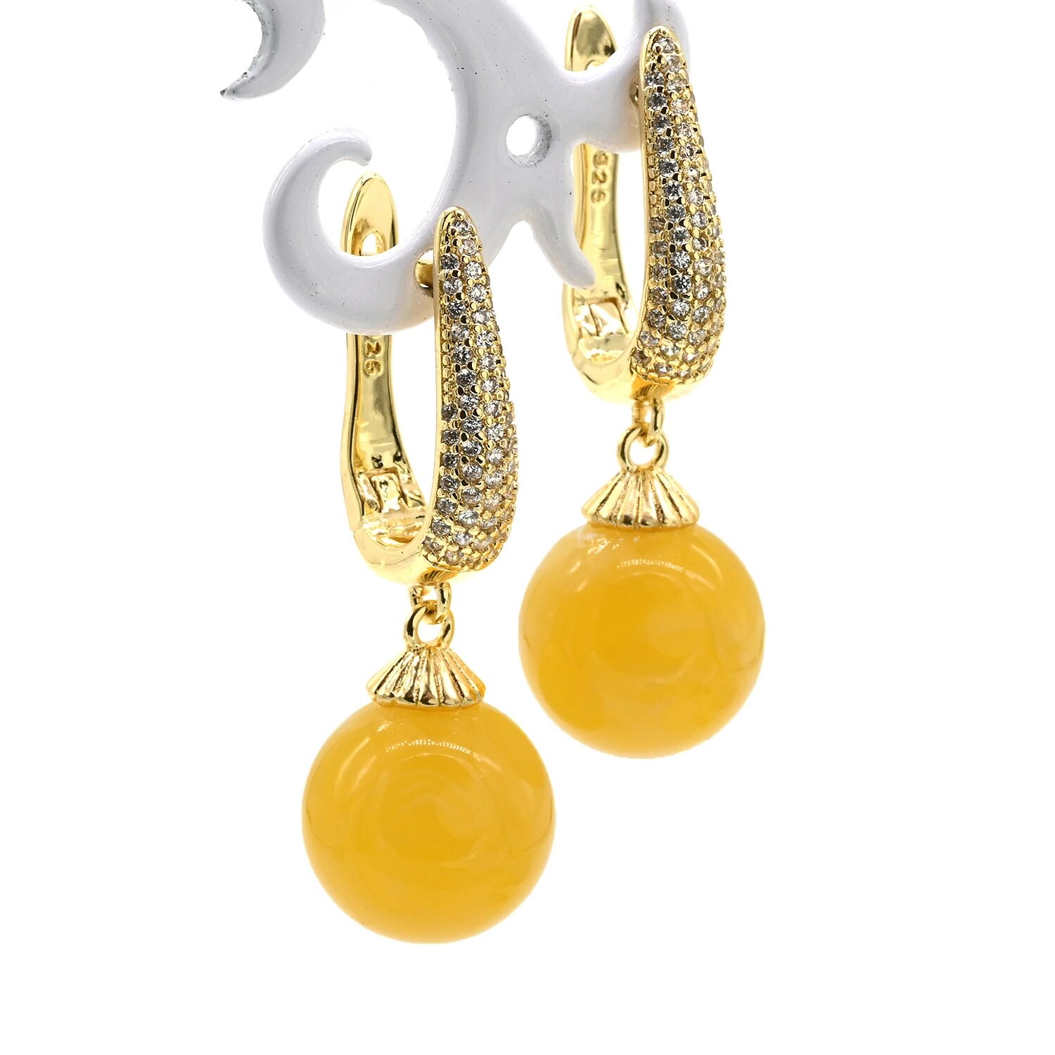 Серьги, янтарь