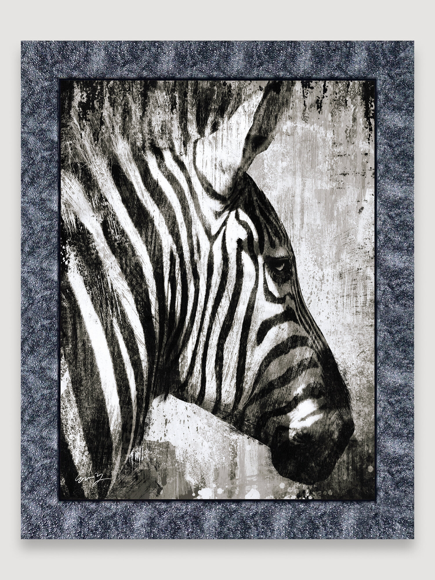 Большая картина в раме черно-красная интерьерная