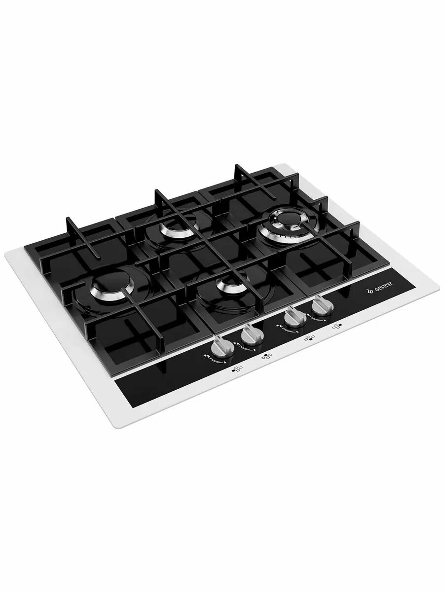 Газовая варочная поверхность GEFEST ПВГ 2231-01 Р2 черная, с WOK-конфоркой, с чугунными решетками, 6 кВт