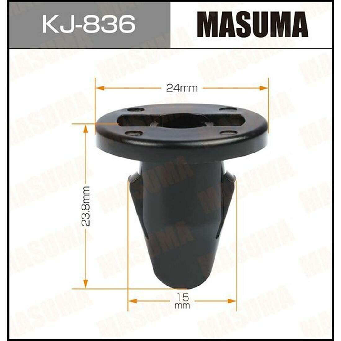 Клипса автомобильная (автокрепеж) для японских автомобилей Masuma KJ-836 50шт.