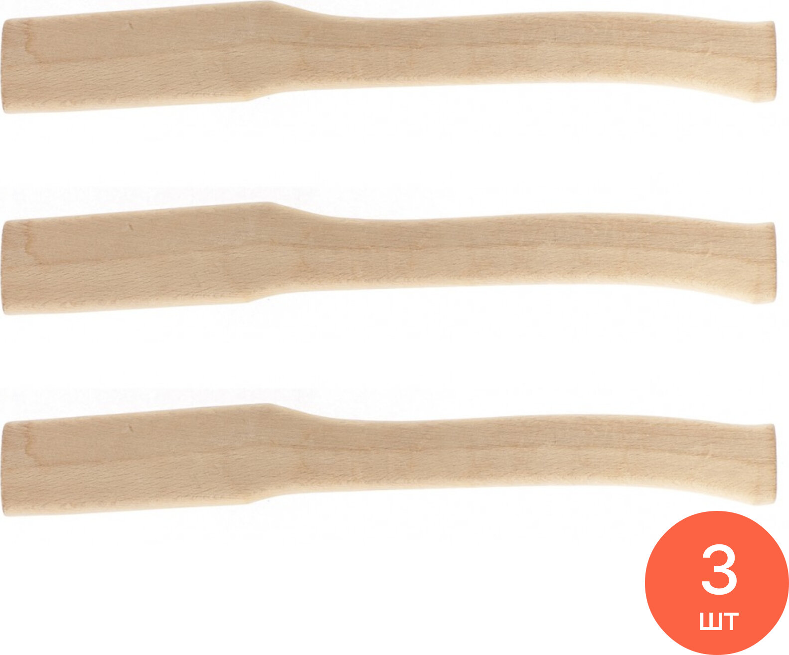 Топорище СИБРТЕХ шлифованное, из древесины бука, длина 40см / ручной инструмент (комплект из 3 шт)