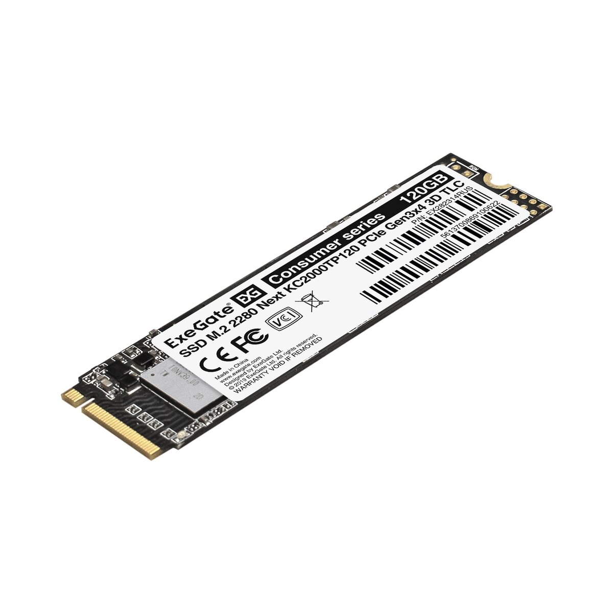 SSD-накопитель ExeGate EX282314RUS, форм-фактор M.2, 120ГБ, для настольного ПК