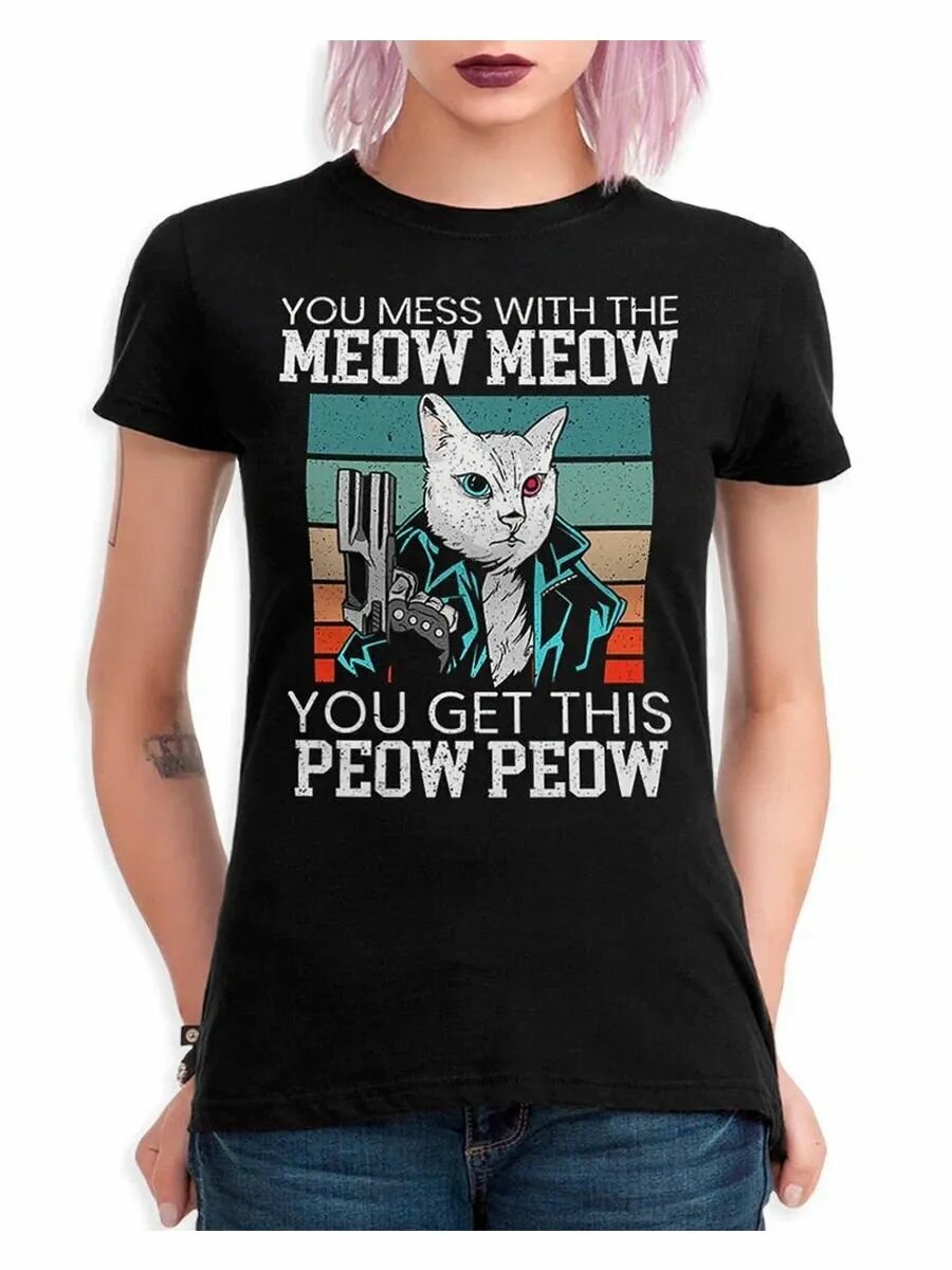 Футболка Котик Терминатор / Женская