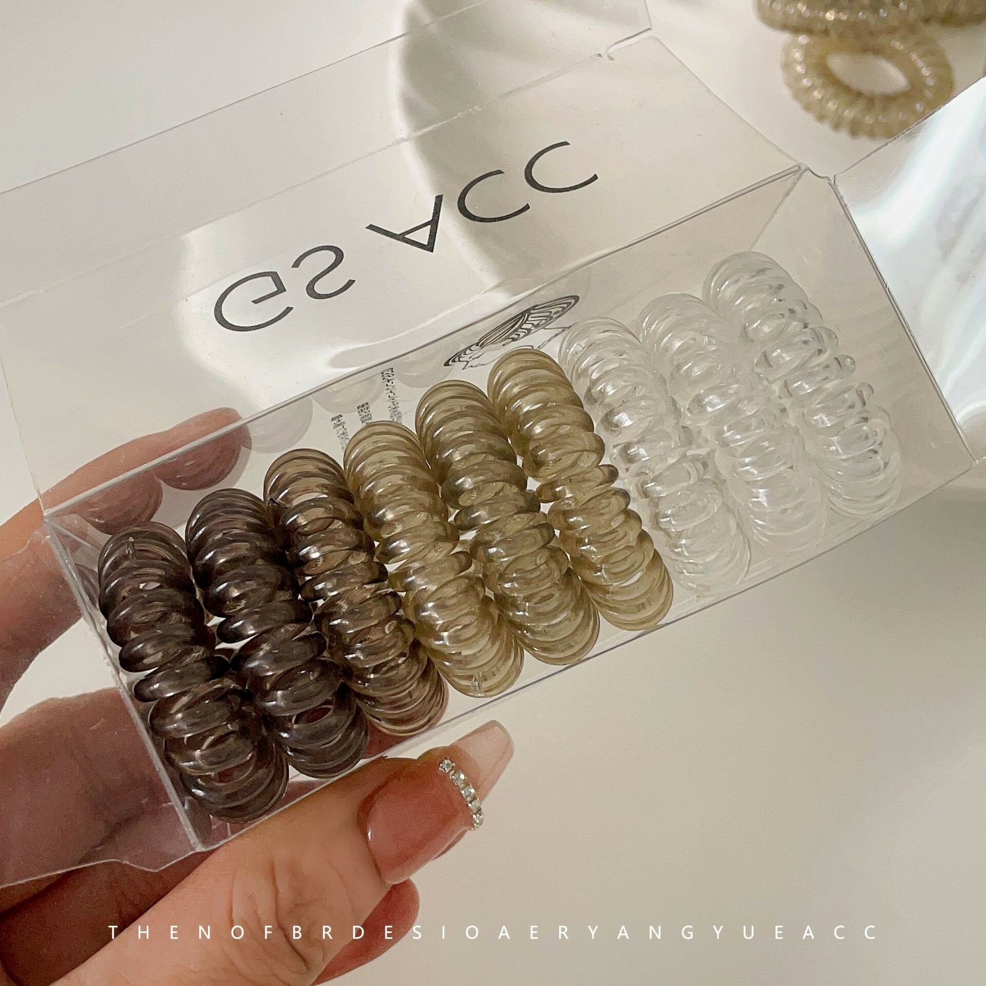 Кольцо для волос "Желе", женское, прозрачное, цвет светлый, 9 шт