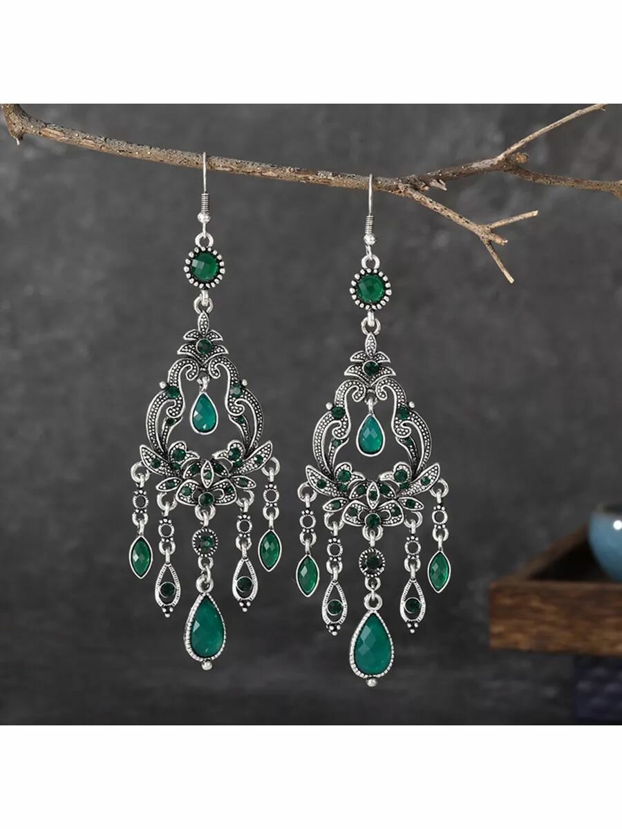 Серьги, искусственный камень