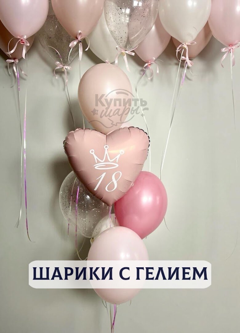 Воздушные шары с гелием, шарики воздушные "Для девочек" №2900