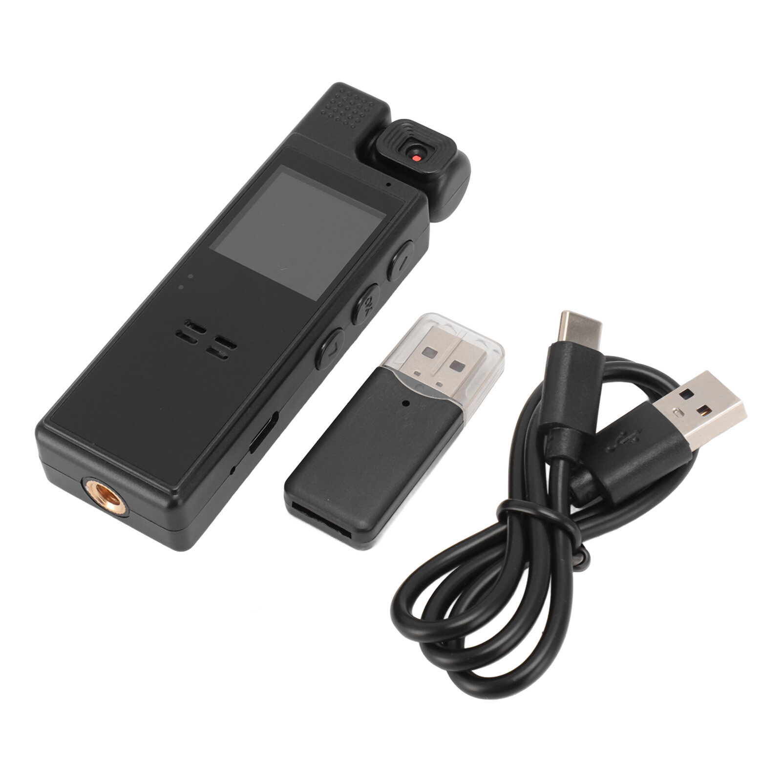 Нательная видеокамера 4K с поворотным на 180° объективом, ночным видением, Wi-Fi и креплением на заднюю панель. Портативный видеорегистратор для правоохранительных органов, активного отдыха и спорта.