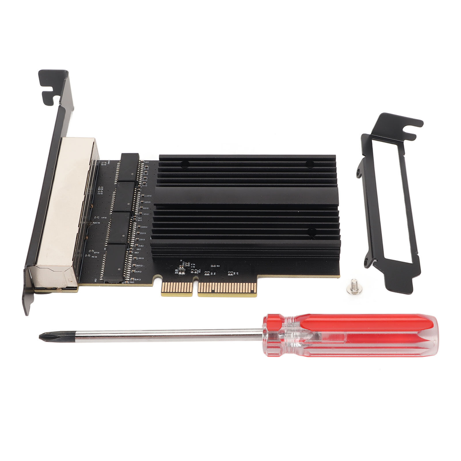 4-портовая гигабитная сетевая карта RJ45, 10/100/1000/25000 Мбит/с, сетевая карта PCIE для игрового офиса, черная для Windows