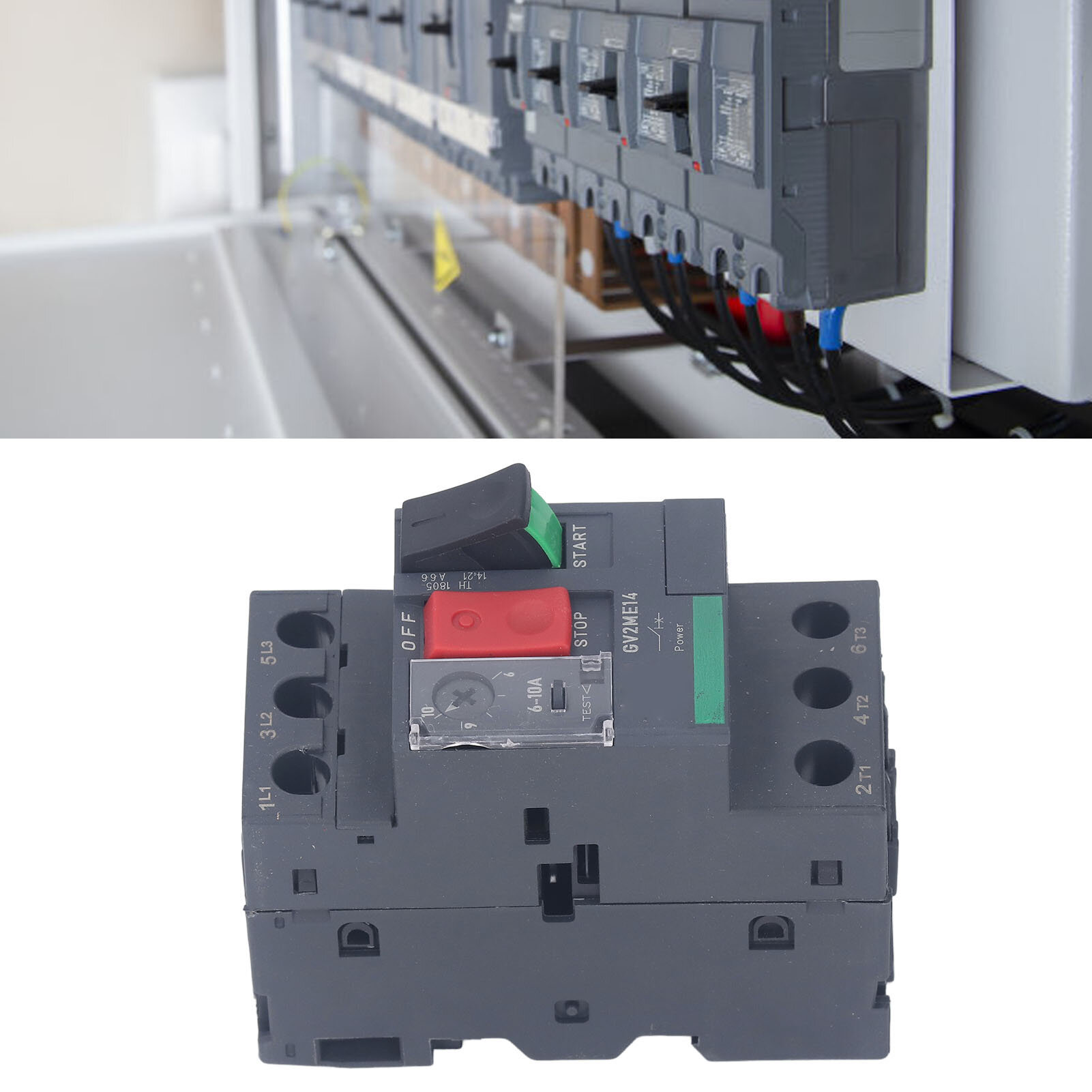 Автоматический выключатель для электродвигателей с тепловым магнитным отключением, ручной пускатель, монтаж на рейку, AC690V, GV2‑ME14, 6‑10A