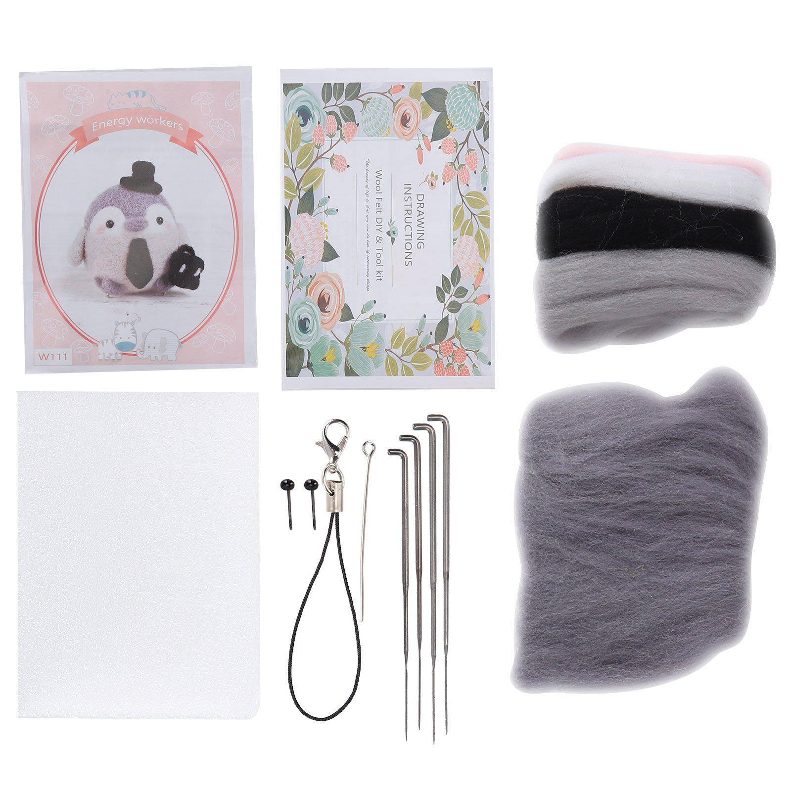 Набор для валяния иглой, материалы для валяния шерсти, милая плюшевая кукла-животное, материалы для изготовления своими руками, 111# Энергетический офисный работник
