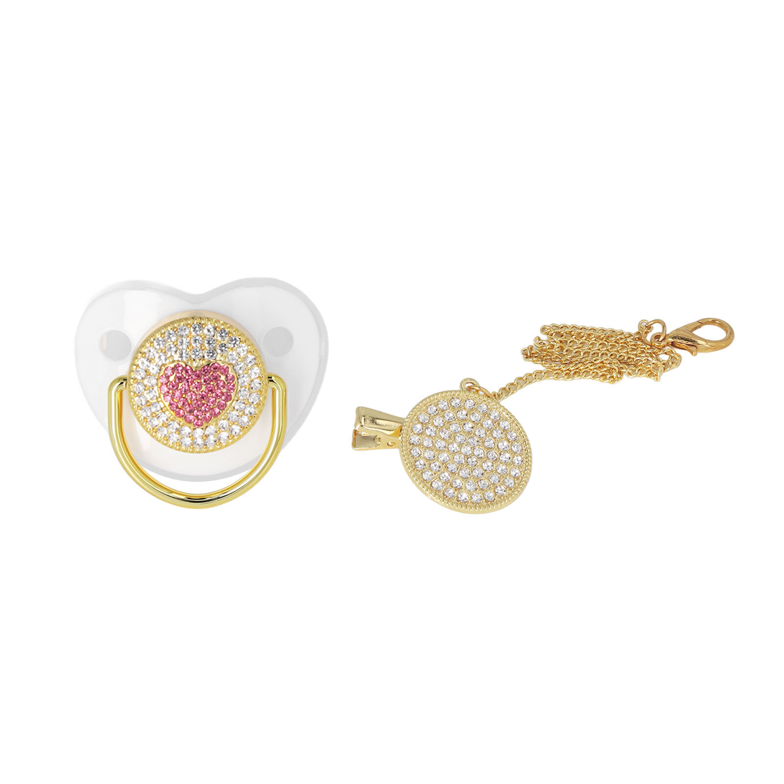 Набор силиконовых пустышек-сосок для новорожденных, удобных в ношении, в форме сердца, белого цвета.