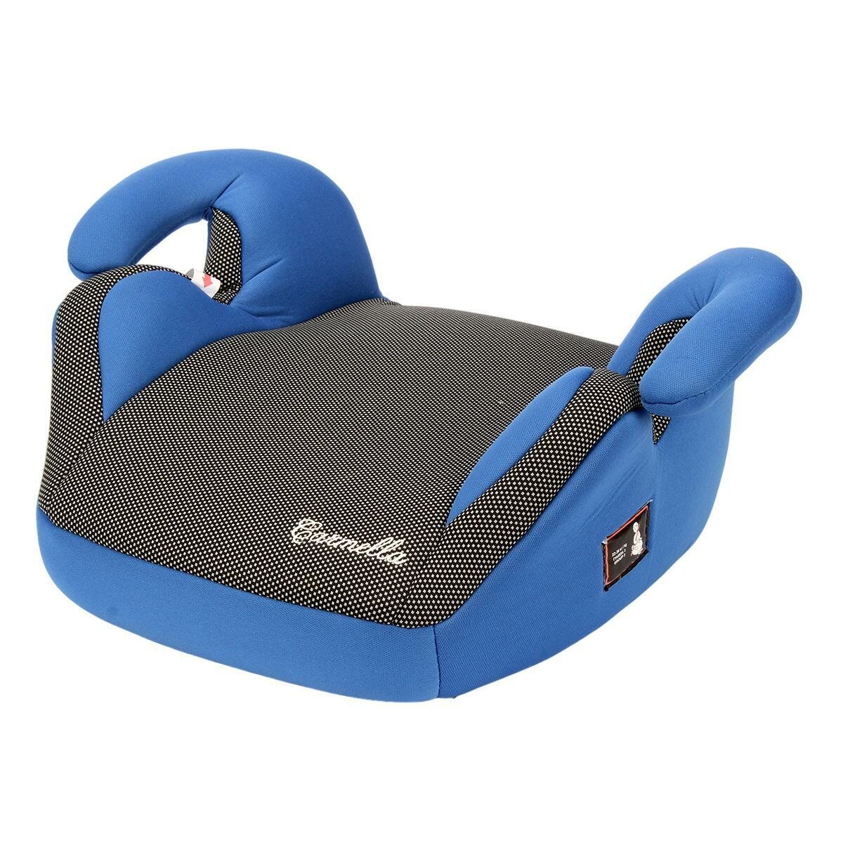 Бустер автомобильный «Carmella» для детей 15-36 кг, съёмная обивка, подлокотники, цвет синий/чёрный
