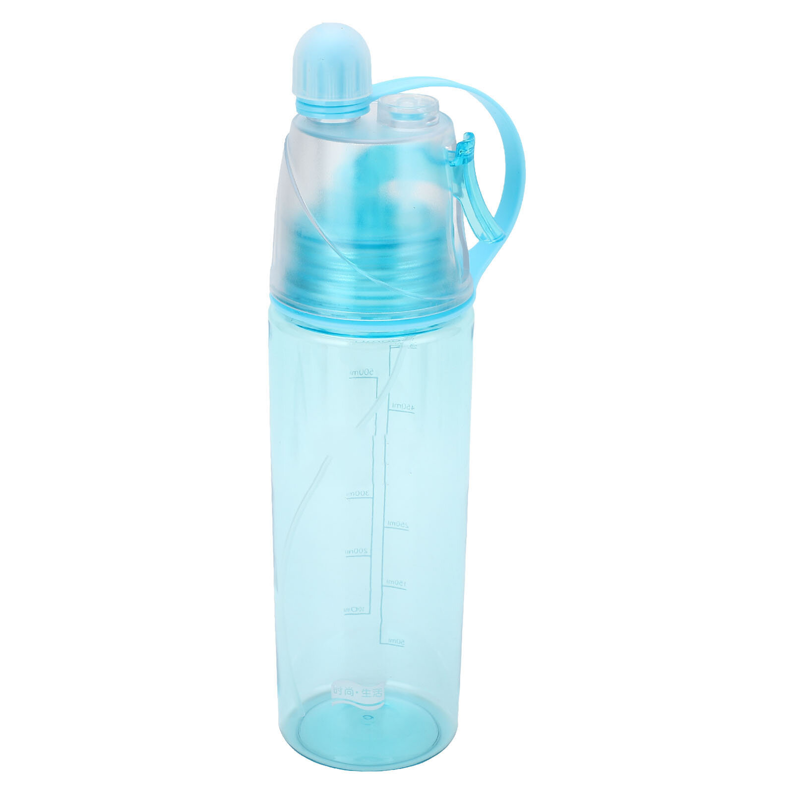 Бутылка с распылителем для воды, прозрачная, большой объем, пластиковая, для спорта, походов, пикников, синяя
