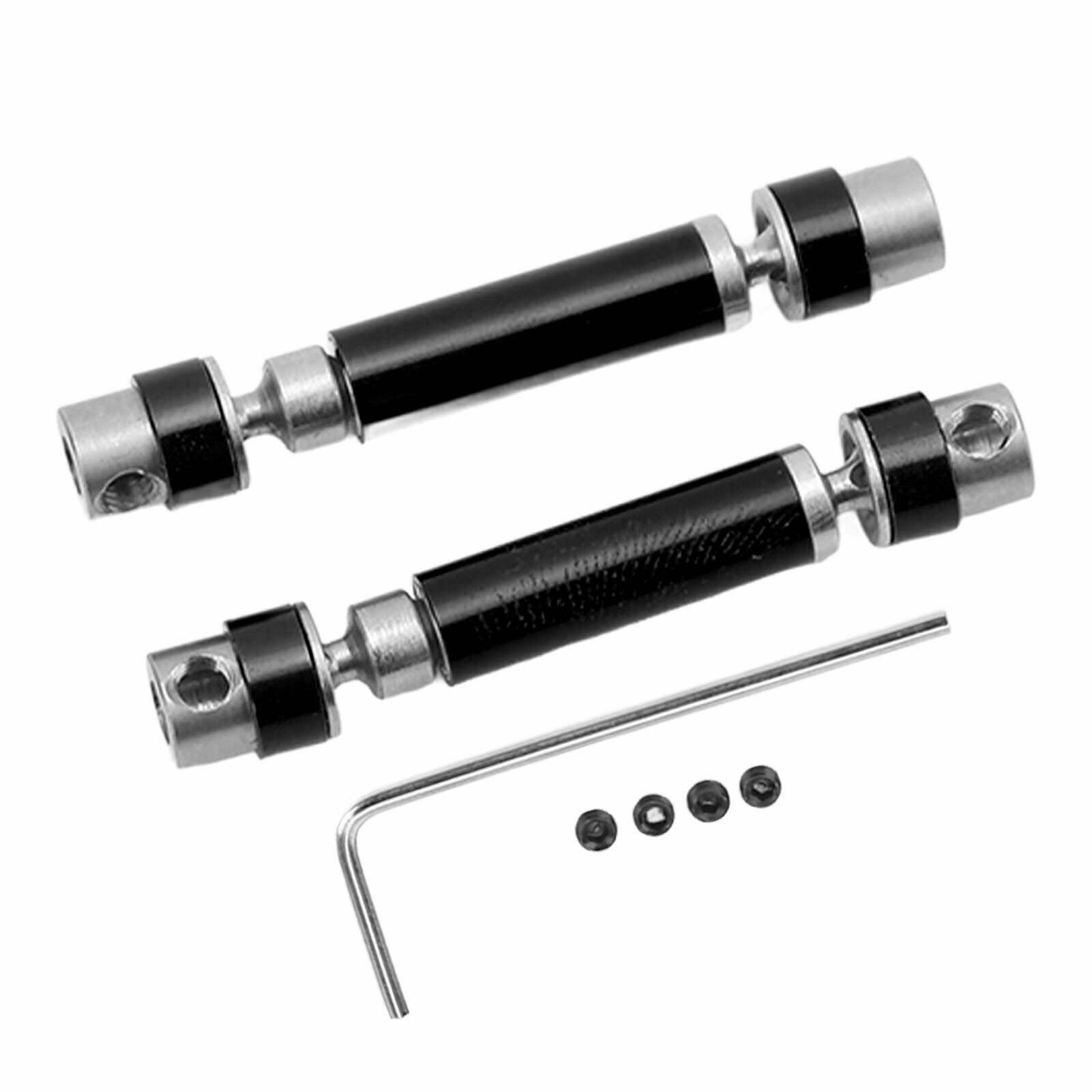 2 шт. передний и задний центральный приводной вал из алюминиевого сплава, износостойкий, нержавеющий трансмиссионный вал для FMS 1/24 FCX24, черный