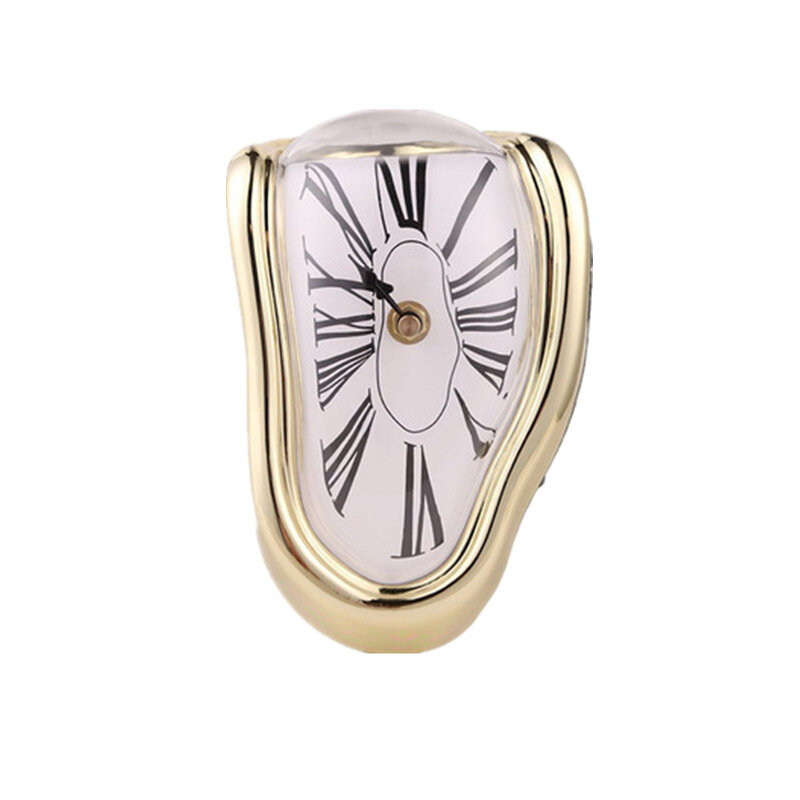 Часы настольные «Стекающие. Стиль Сальвадора Дали», плавный ход, 17.5×11.5×14.5 см，золотой