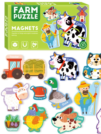 Детские магнитные развивающие игрушки для раннего образования ，ферма，18*10*4cm