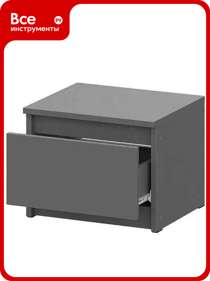 Тумба прикроватная Арника Денвер графит, серый, 20 кг, из модульной