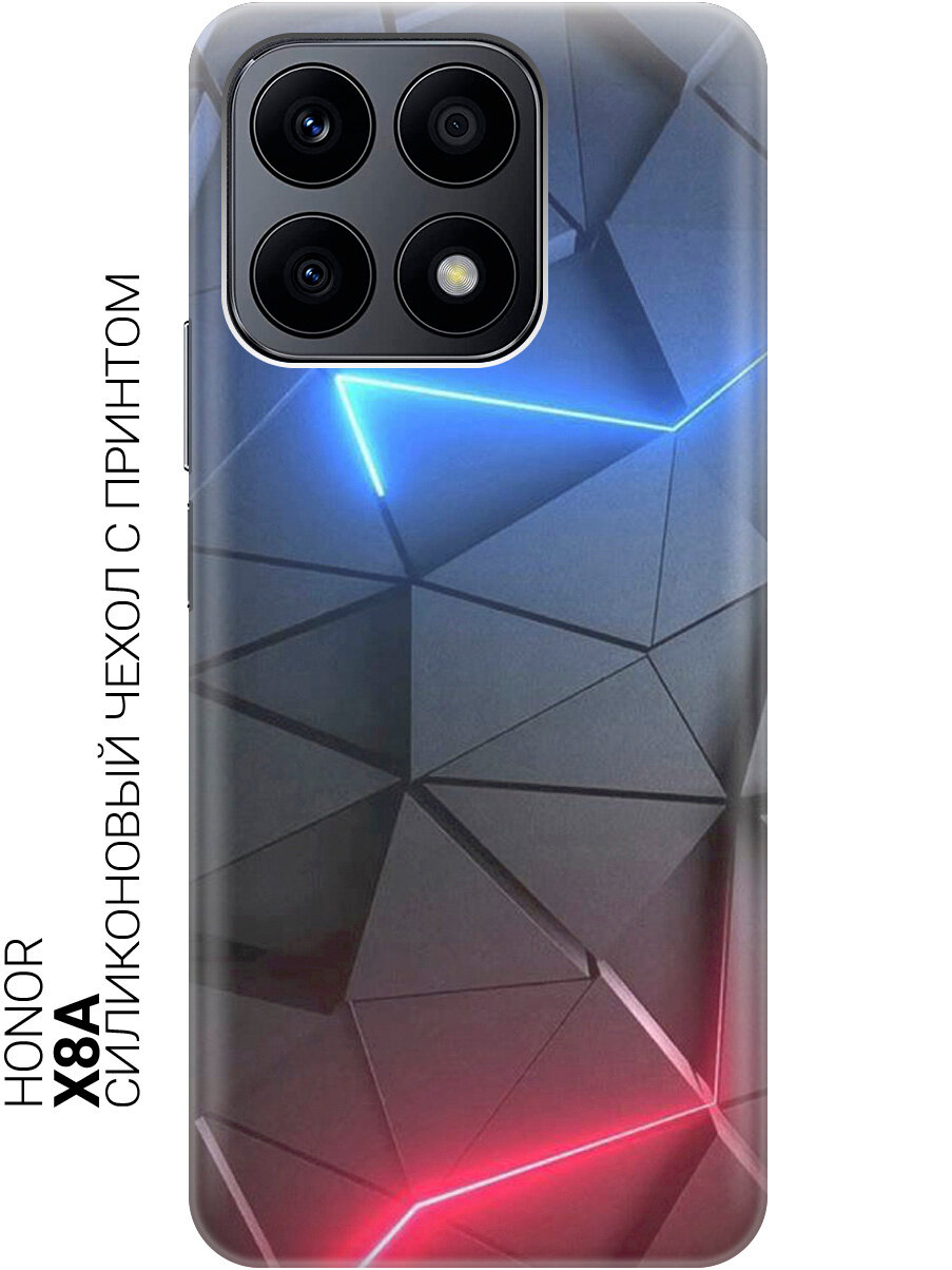 Силиконовый чехол на Honor X8a с принтом "Графитовые грани"