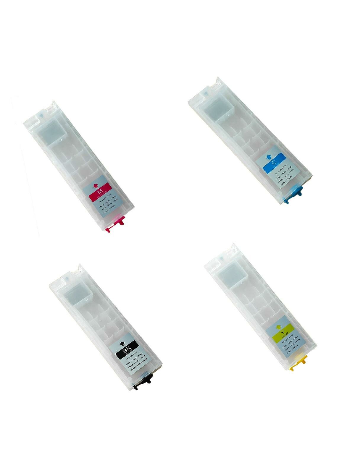 4Pcs Refillable Ink Cartridge Set Replacement for WF-C5290 WF-C5790 WF-C5210 WF-C5710 Printers Chipless