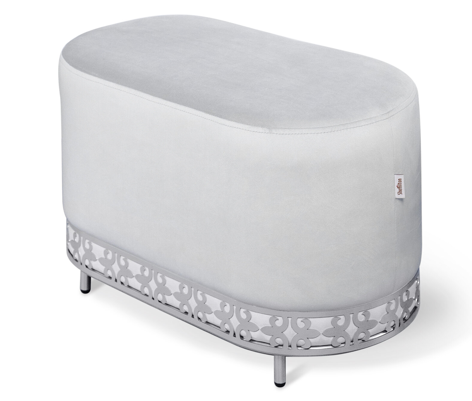 Банкетка Sheffilton SHT-B21-1 серое облако/хром лак 6231200602 269615 АРХ