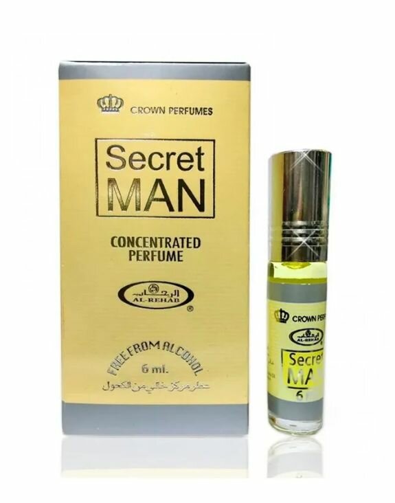 Духи-масло Concentrated Perfume SECRET MAN (Мужские масляные арабские духи секрет МЭН, Аль-Рехаб), 6 мл.