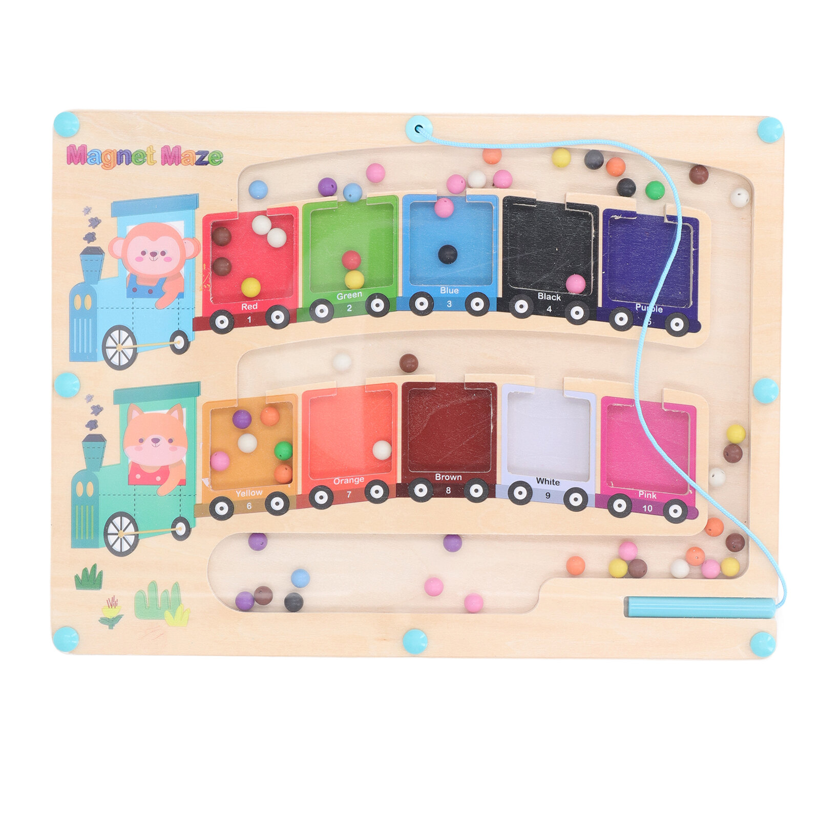 2 в 1 двухсторонний деревянный магнитный лабиринт с сортировкой цветов, обучающие математические игрушки по алфавиту, игра на совпадение для малышей