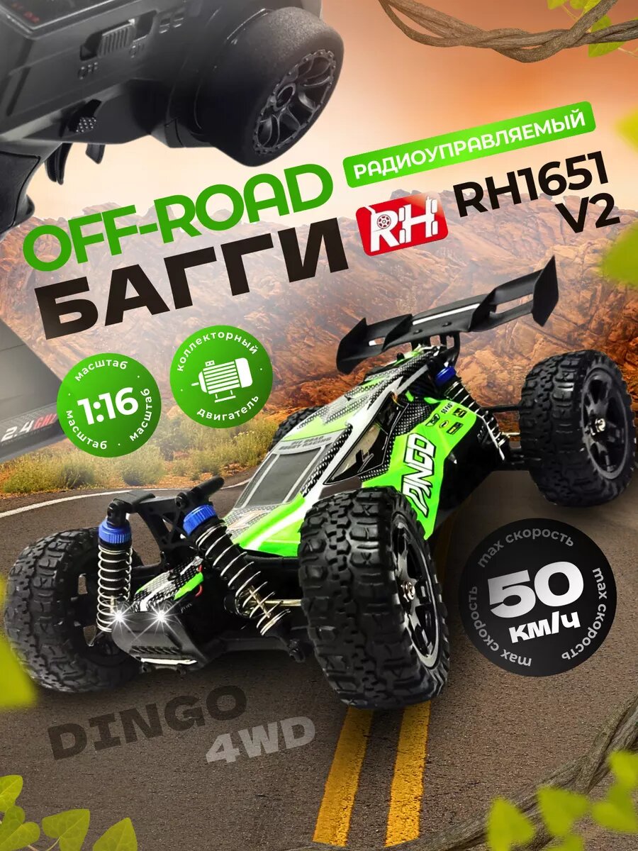 Радиоуправляемая машинка Dingo RH1651 V2 Green