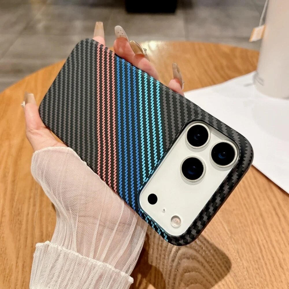Чехол для iPhone 15, углеволокно, Three Color