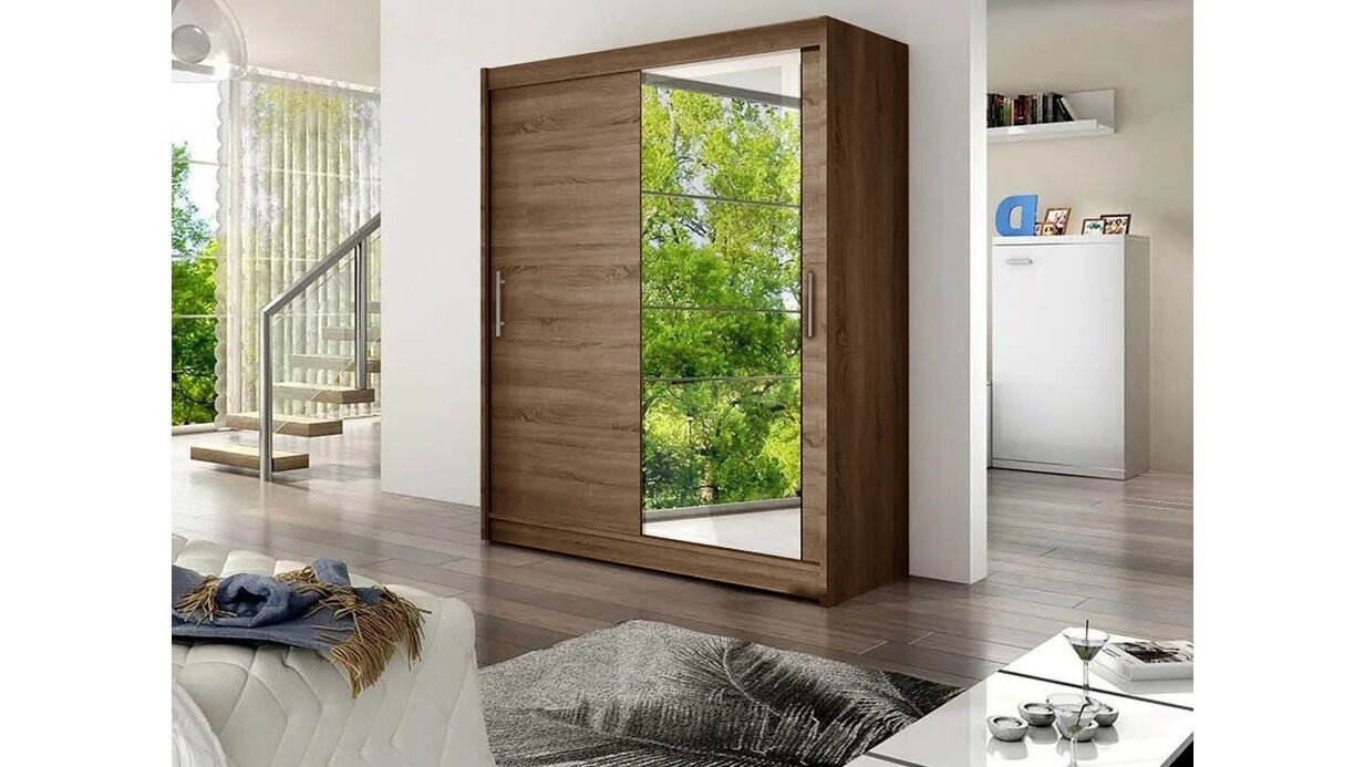 Шкаф-купе Женевра Орех Экко 9459 NW 210*45*200 см GOODFORM Для одежды, в прихожую,