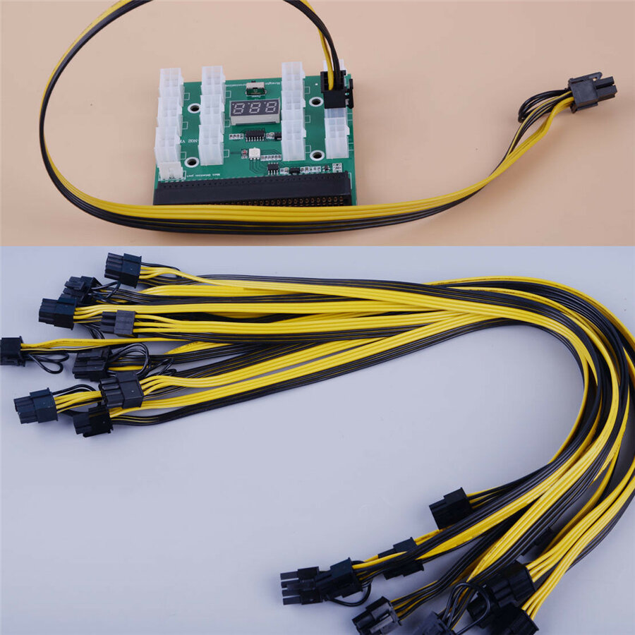 10 шт./лот 60 см 6Pin-8pin (6 +2Pin) Кабель питания PCIE PCI-Express 18AWG для майнинга