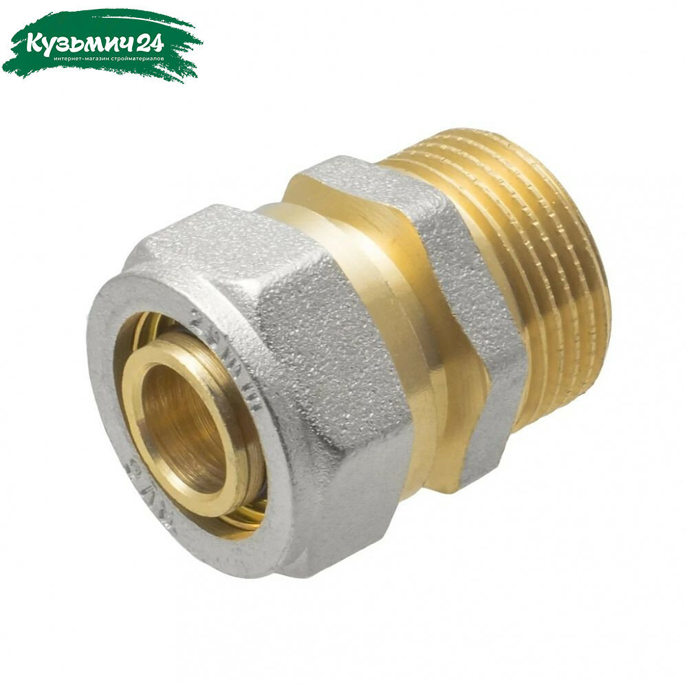 Муфта обжимная 20-3/4", НР, с накидной гайкой, переходная, компрессионная