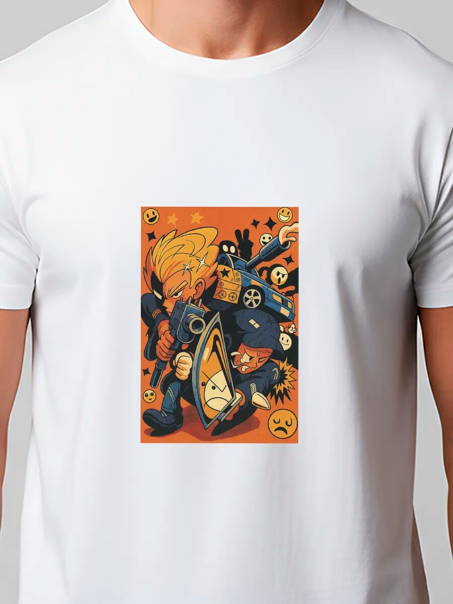 Футболка PRINTSHOT, 1 шт., размер XS, белый