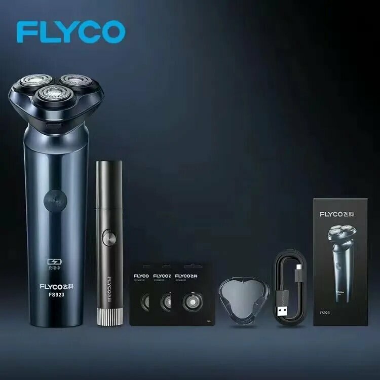 FLYCO Электробритва FLYCO Электробритва мужская с USB-зарядкой smart FS923 K, лазурный