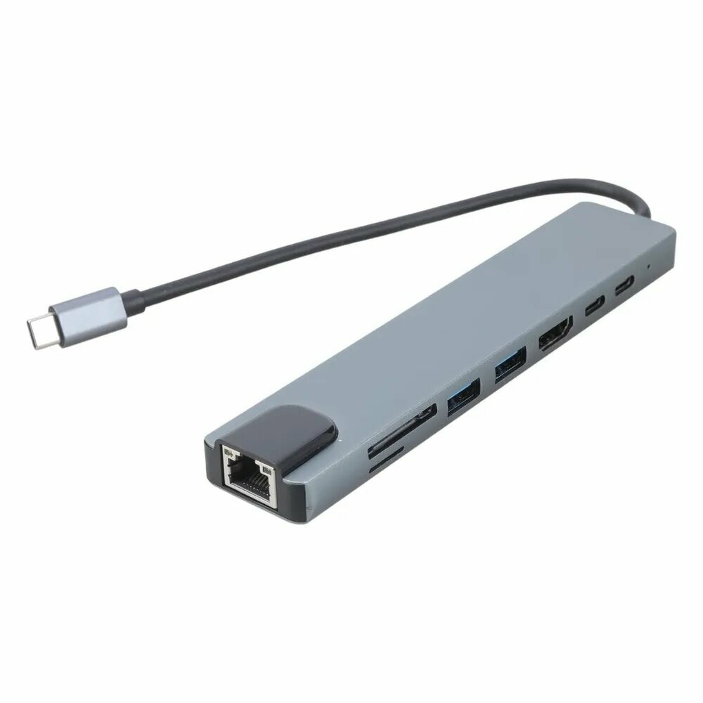 Док-станция Type C с HDMI 2.0, Восемь в одном - 100-метровый порт