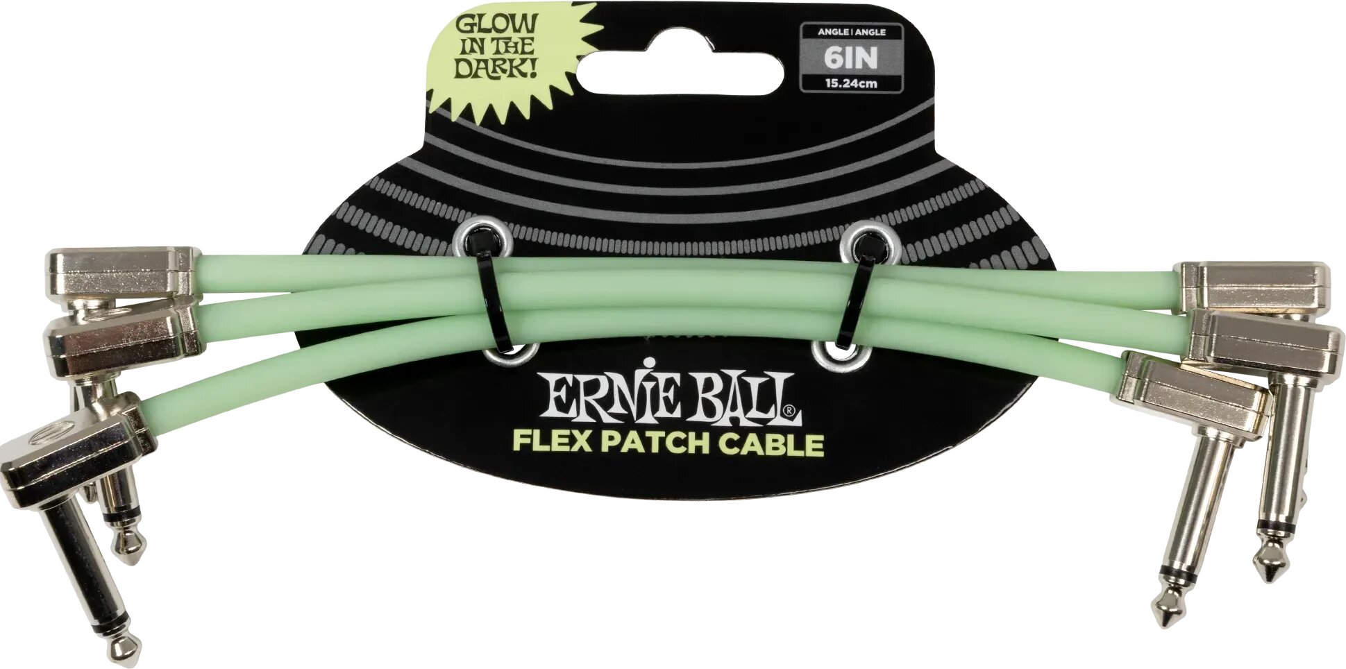 Патч-кабель инструментальный Ernie Ball 6475 Flex Cables Neon Green Jack 6.3 (M) Jack 6.3 (M), 0.15 м (3 штуки)