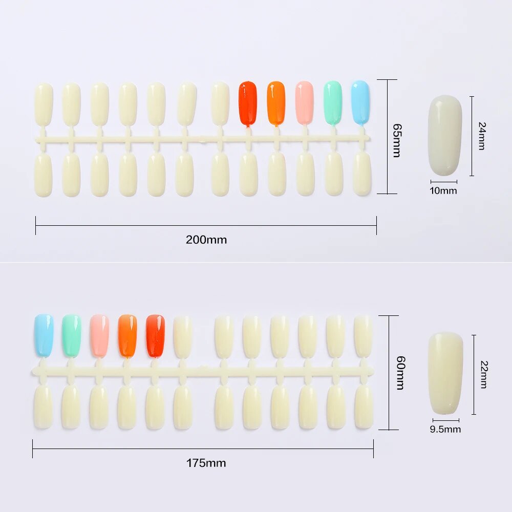 240 шт. Типсы для демонстрации ногтей натуральный цвет поддельные акриловые Типсы для ногтей для практики дизайна дисплей книга плоская задняя овальная Накладка для ногтей