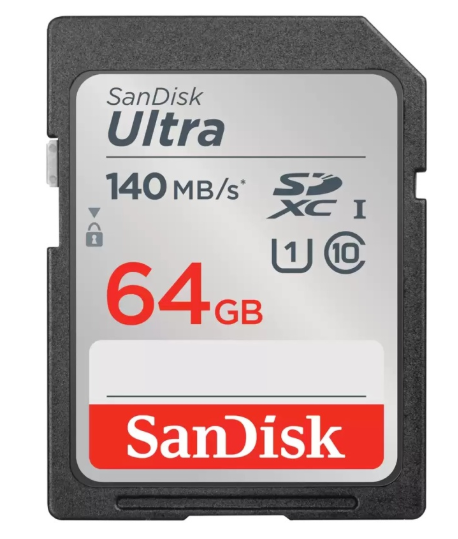 Карта памяти SDXC 64GB SanDisk Class 10 Ultra UHS-I (140 Mb/s) (SDSDUNB-064G-GN6IN)