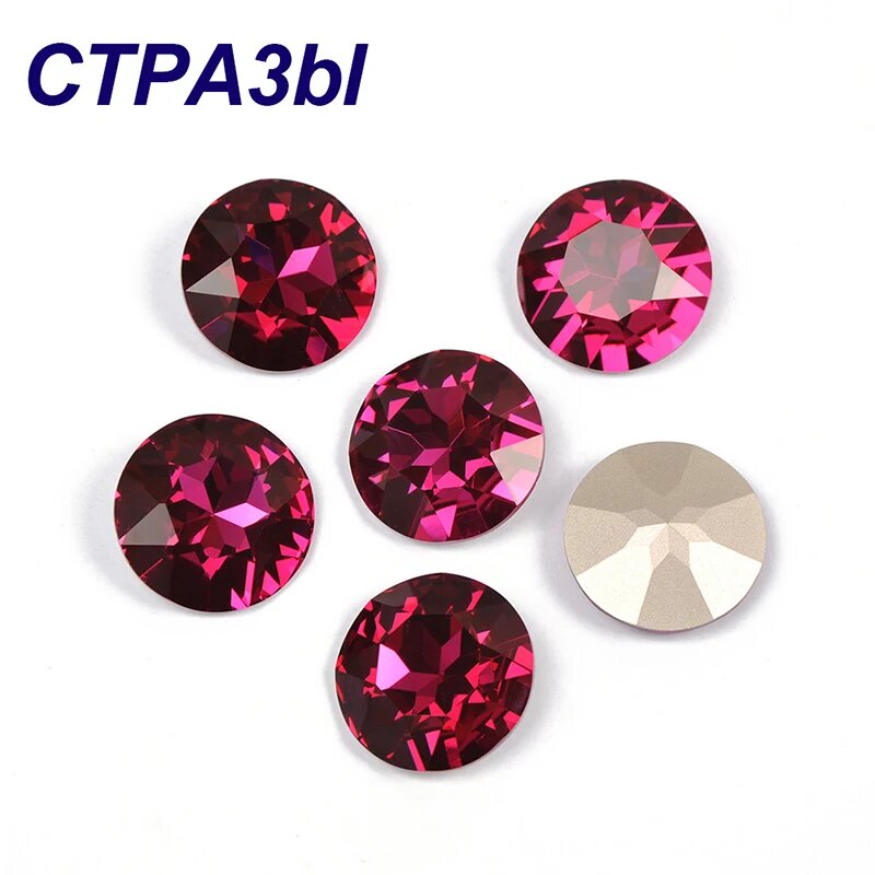 Большие круглые хрустальные стразы CTPA3bI 27 мм Розовый, 27mm without Setting, Fuchsia