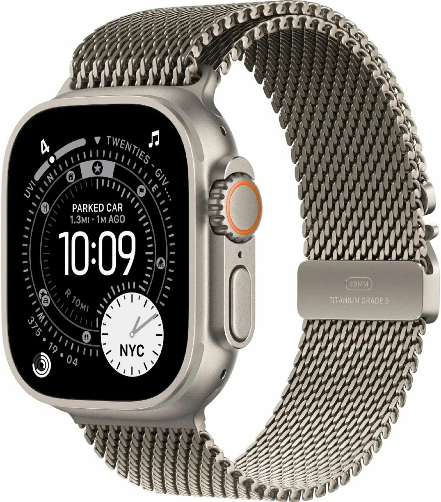 Умные часы Apple Watch Ultra 3 49, Natural Titanium Case with Natural Milanese Loop M, MEWY4