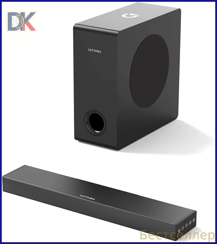 Саундбар для телевизора 2.1 с глубоким басом, ультратонкий, Bluetooth 5.3, для ПК и игр, поддержка HDMI ARC/Opt