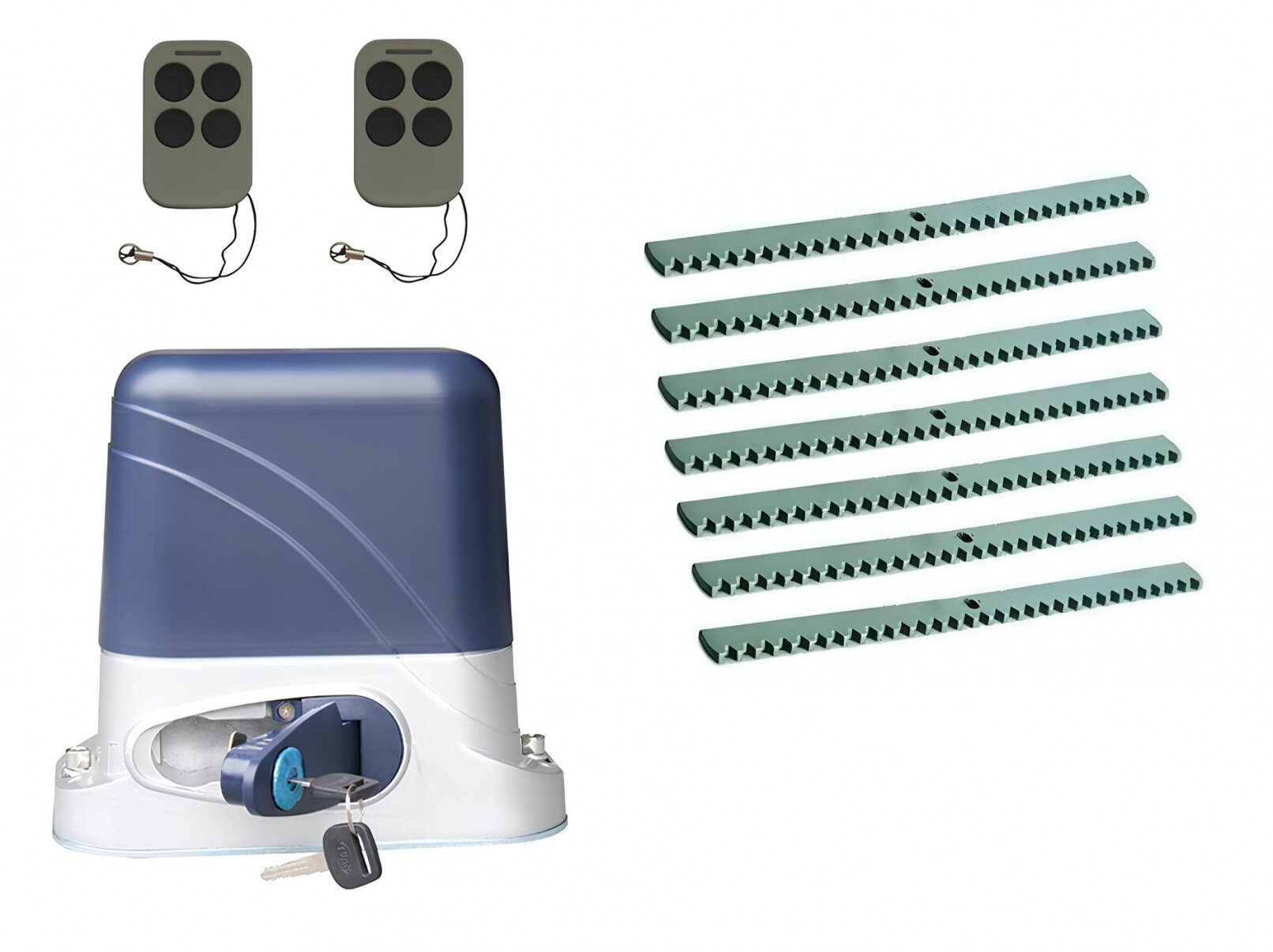 Автоматика для откатных ворот KSL-800 KIT-KR7, комплект: привод, 2 пульта, 7 реек