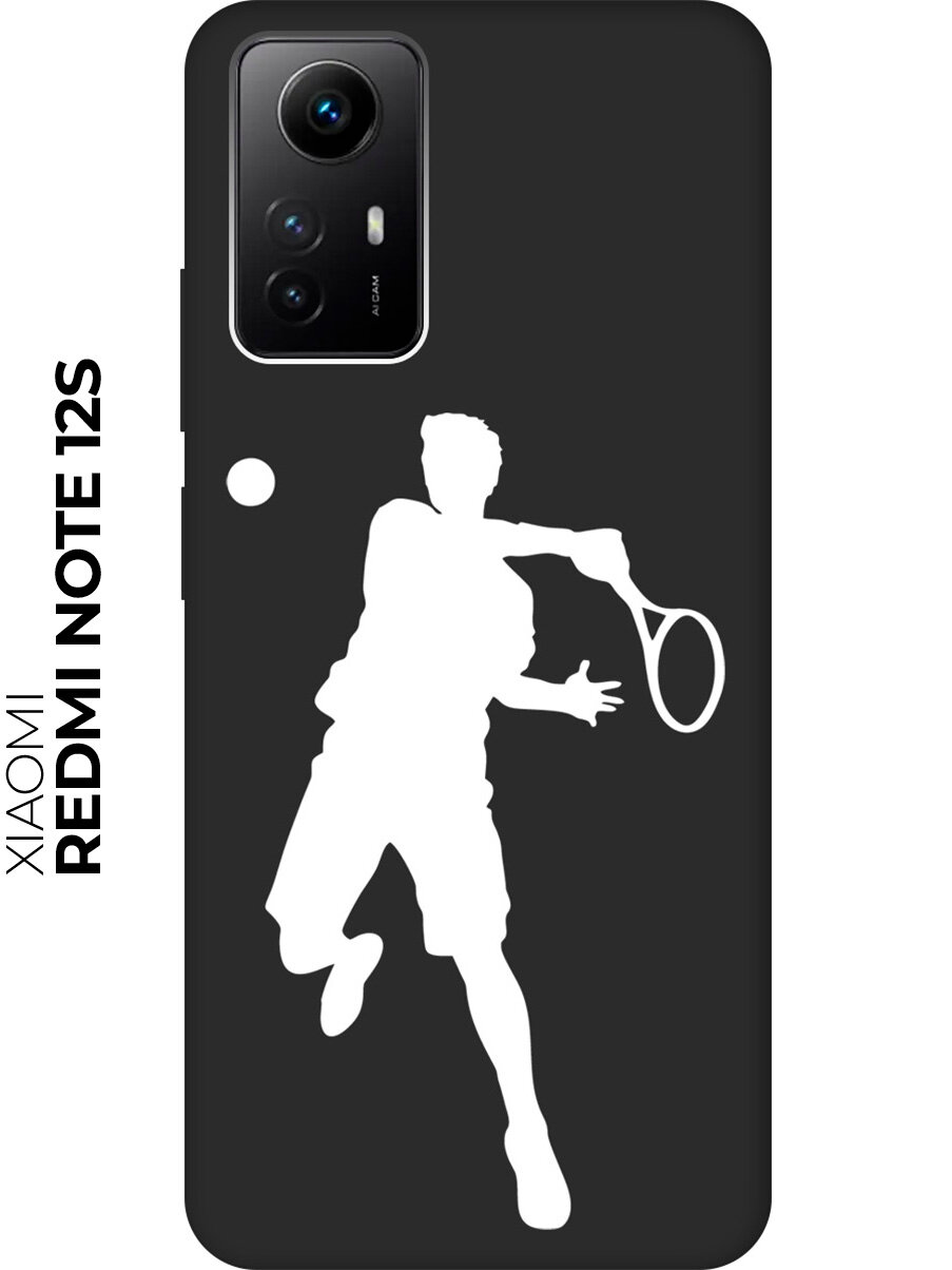 Силиконовый чехол на Xiaomi Redmi Note 12s / Сяоми Редми Ноут 12с с рисунком "Tennis W" Soft Touch черный