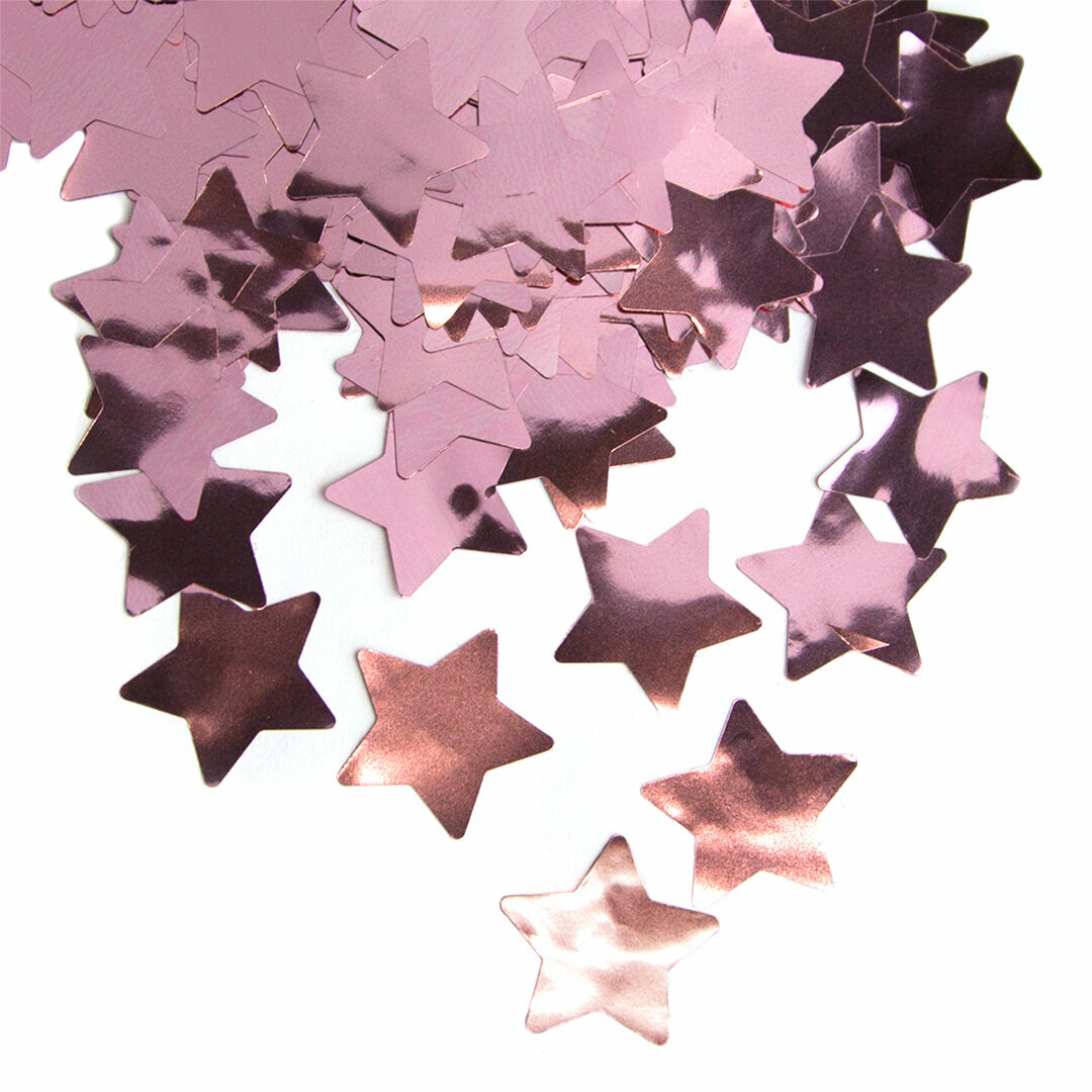 Конфетти фольга Звезда, Розовое Золото, Металлик, 2,5 см, 50