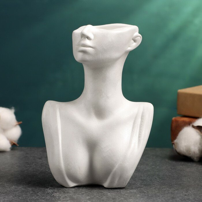 Ваза Незнакомка, 6×10×14 см, гипс, белая