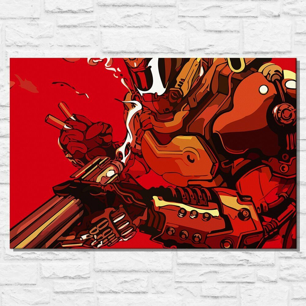 Картина по номерам на холсте игра DOOM Eternal (дум, инопланетяне, апокалипсис) - 14048 Г 40х60