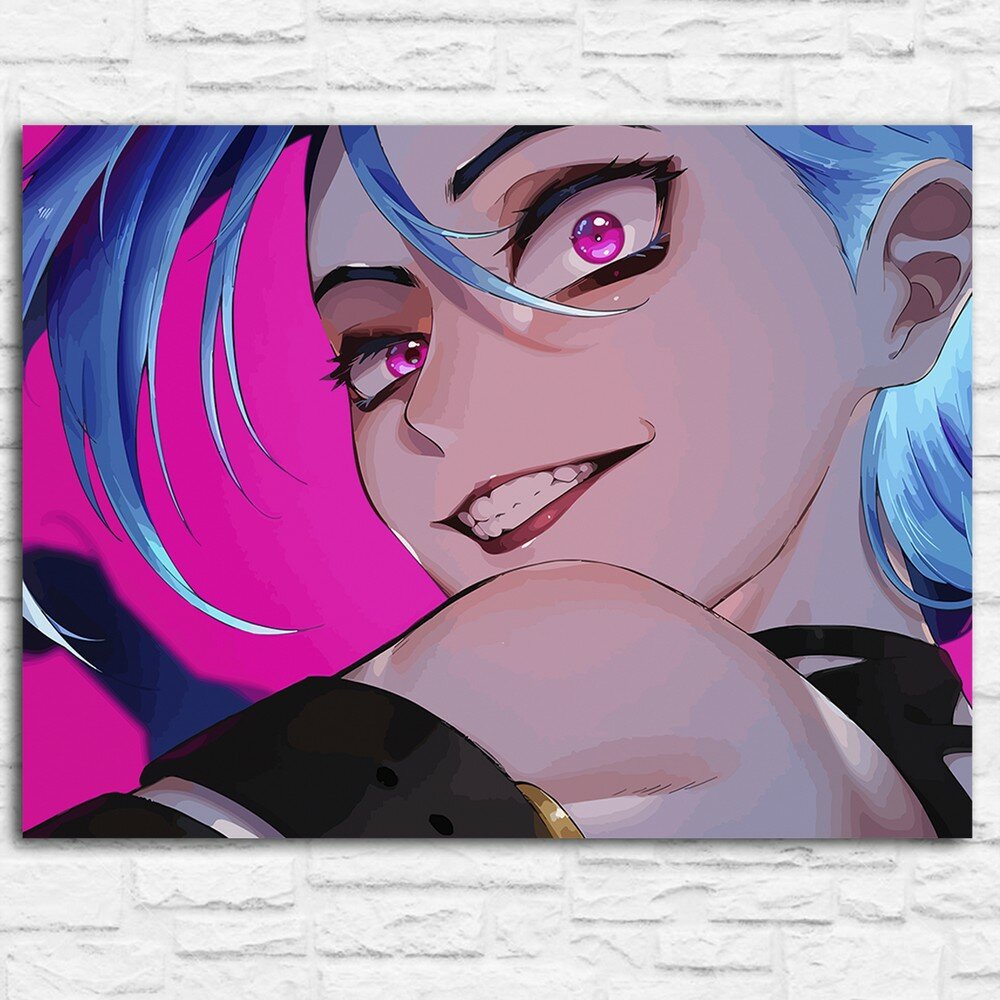 Картина по номерам на холсте мультфильм Arcane (Jinx, Джинкс, LOL, PS, PC, XBOX, SWITCH) - 13747 Г 30x40