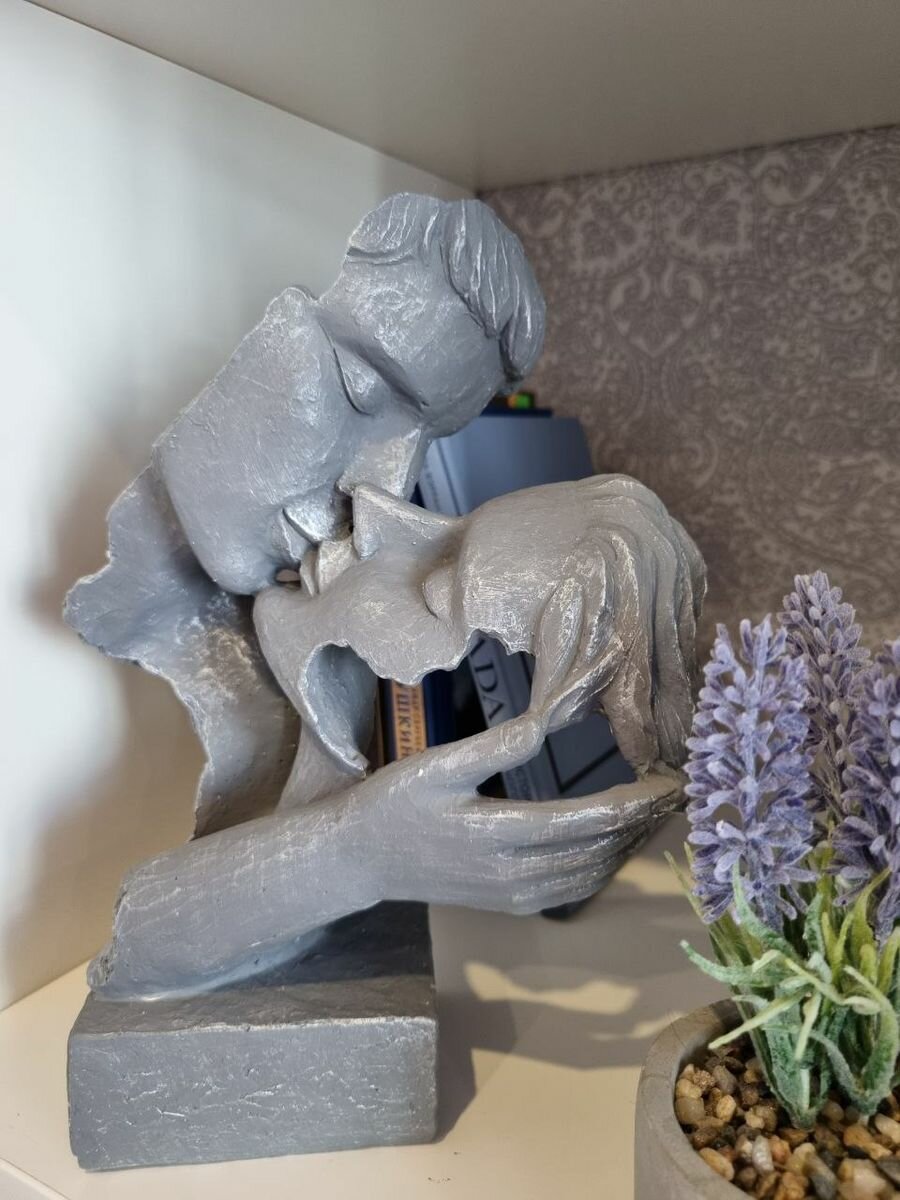 Статуэтка "Любовь, Поцелуй", ручная работа, гипс, декор для дома